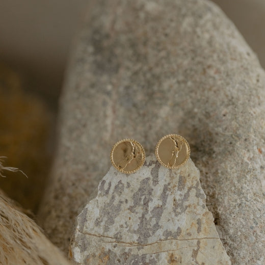 NZ Map Coin Studs (Cherished) - Gold – Evolve Inspired Jewellery