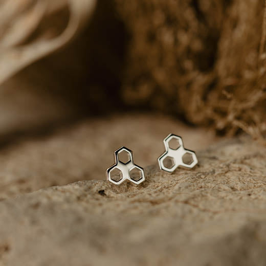 Mini Honeycomb Studs (Diligent) – Evolve Inspired Jewellery
