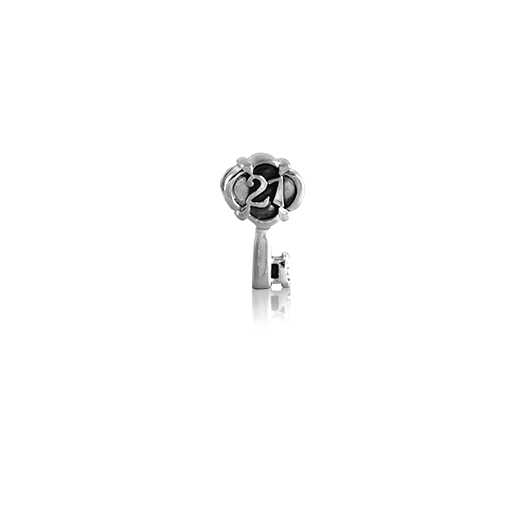 21st Key | Silver Bead Charm | Evolve Inspired Jewellery